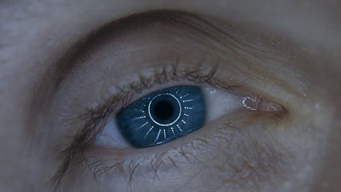 Blinking Eye Colorful Pupil Reflecting Luminous Stock Footage Video ...