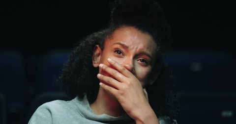 Closeup Young Woman Struggling Hold Back Stock Footage Video (100% ...