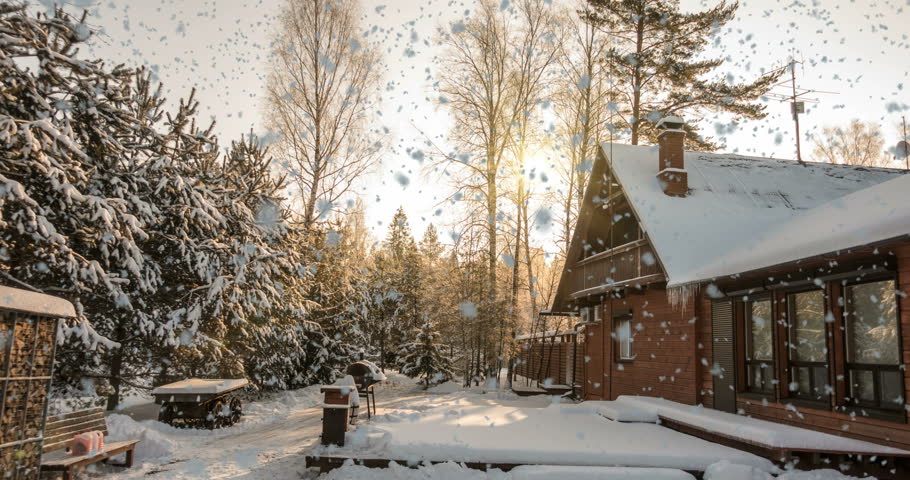 snow night mountain - winter house Stock Footage Video (100% Royalty ...