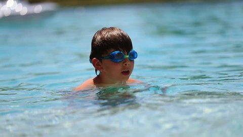 Young Boy Swimming Swimming Pool Stock Photo 636921508 | Shutterstock