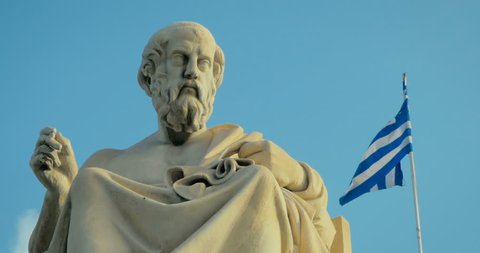 Closeup Marble Statue Great Greek Scholar Stock Footage Video (100% ...