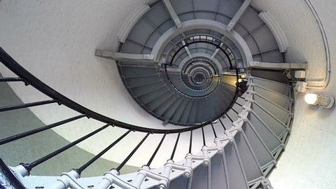 Ponce Inlet Lighthouse Spiral Staircase Time Stock Footage Video (100% ...
