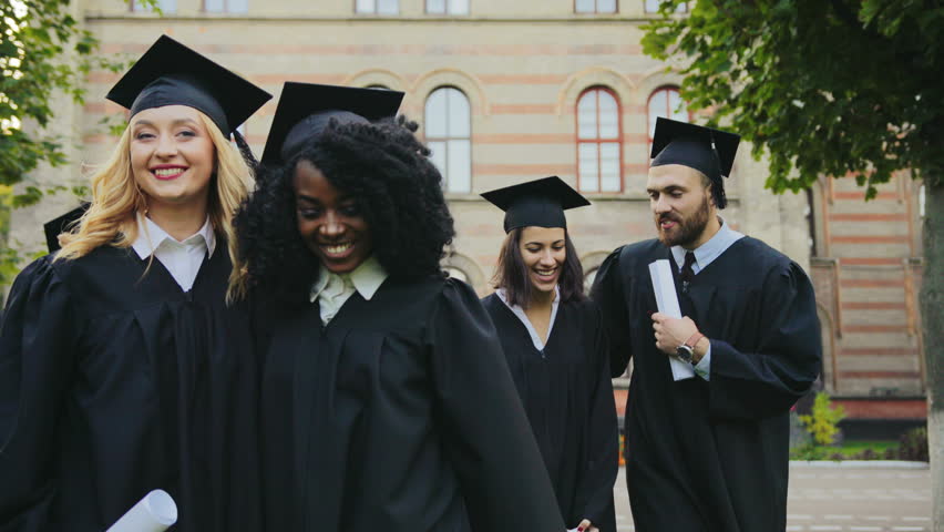 Happy Smiled Mixed Races Graduates Stock Footage Video (100% Royalty ...