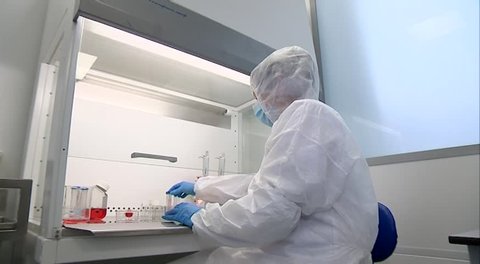 Scientist Works Laboratory Trunk Cells Scientists Stock Footage Video ...