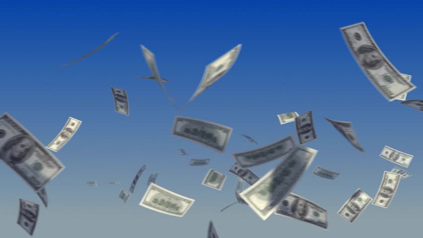 Flying Us Dollar Notes On Stock Footage Video (100% Royalty-free ...