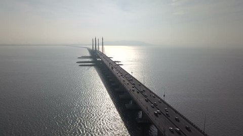 Aerial View First Penang Bridge Penang Stock Footage Video (100% ...
