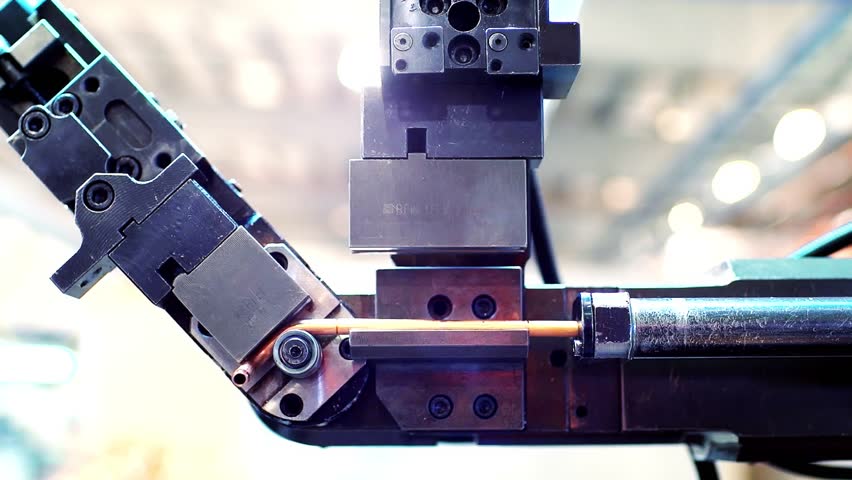 Robotic Arm Manufacturing Copper Pipes. Stock Footage Video (100% ...