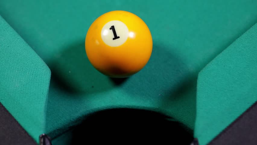 close billiard ball number one yellow Stock Footage Video (100% Royalty ...