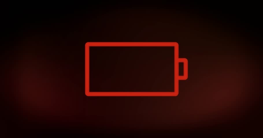 Low Battery Warning Symbol Animation 4k Stock Footage Video (100% ...