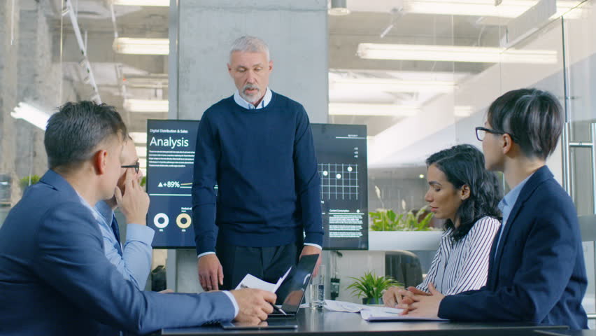 senior executive explains company's vision potential Stock Footage ...