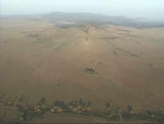 Aerial View Serengeti Seen Hot Air Stock Footage Video (100% Royalty ...