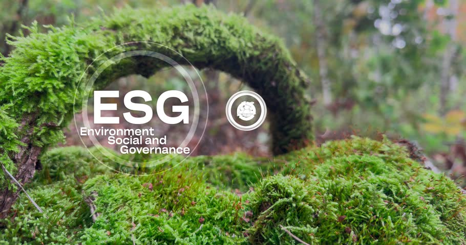 ESG concept of environmental, social and governance.icons ESG on green ...