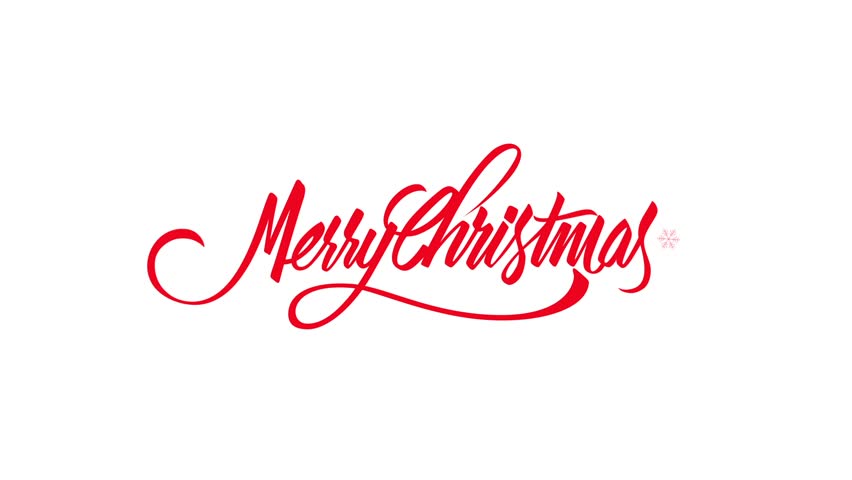 Merry Christmas Red Text Animated Stock Footage Video 100 Royalty