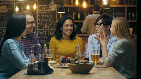 Diverse Group Friends Celebrate Toast Clink Stock Footage Video (100% ...