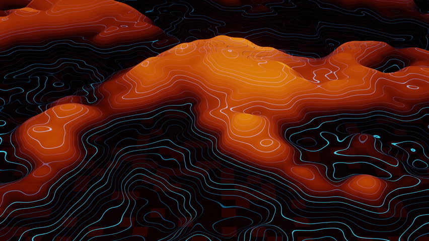 Sci-Fi Stylized Topographic Landscape Loop Background. Topographic ...