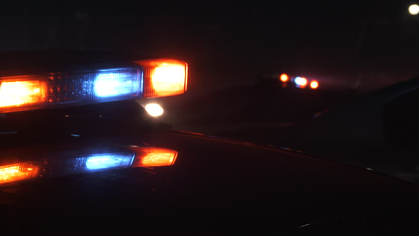 Police Lights Flashing Night Stock Footage Video (100% Royalty-free ...