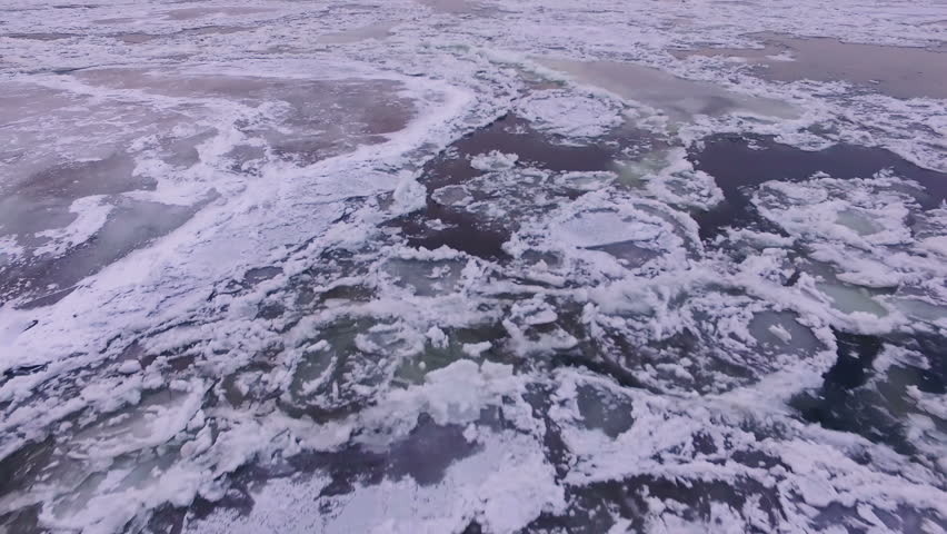 Aerial: Flight Over the Frozen Stock Footage Video (100% Royalty-free ...