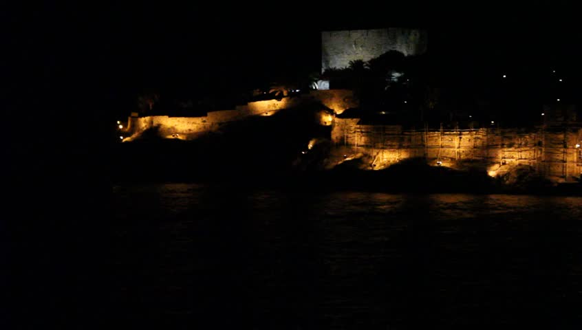 Fortress at Night On the Stock Footage Video (100% Royalty-free ...