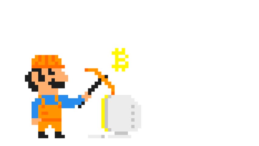 Bitcoin Mining Pixel Art Retro Stockvideoklipp (helt royaltyfria ...