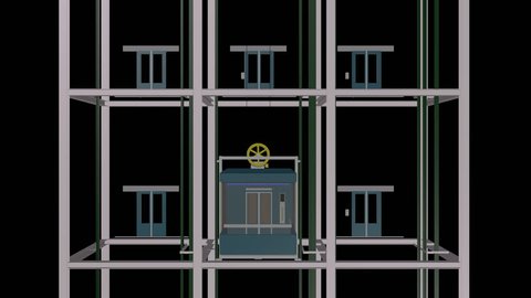 Animation Where Multiple Viewing Elevators Move Stock Footage Video ...