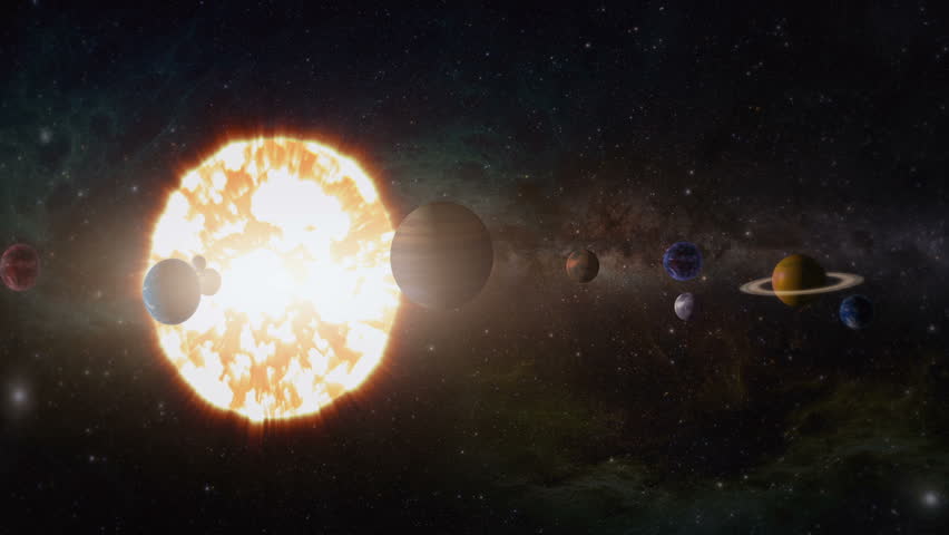 solar system planets orbiting around sun Stock Footage Video (100% ...