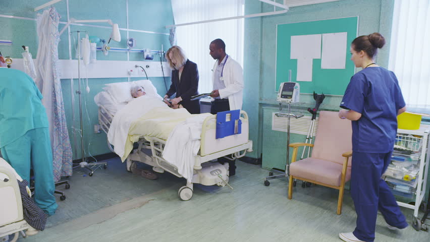 Uk Hospital Ward. One Male Stock Footage Video (100% Royalty-free ...