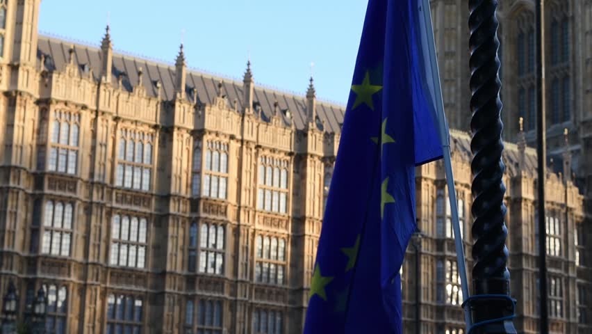 eu flag outside london westminster Stock Footage Video (100% Royalty ...