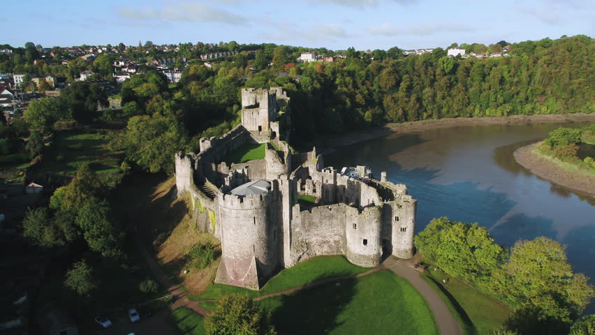 united kingdom wales gwent chepstow castle Stock Footage Video (100% ...