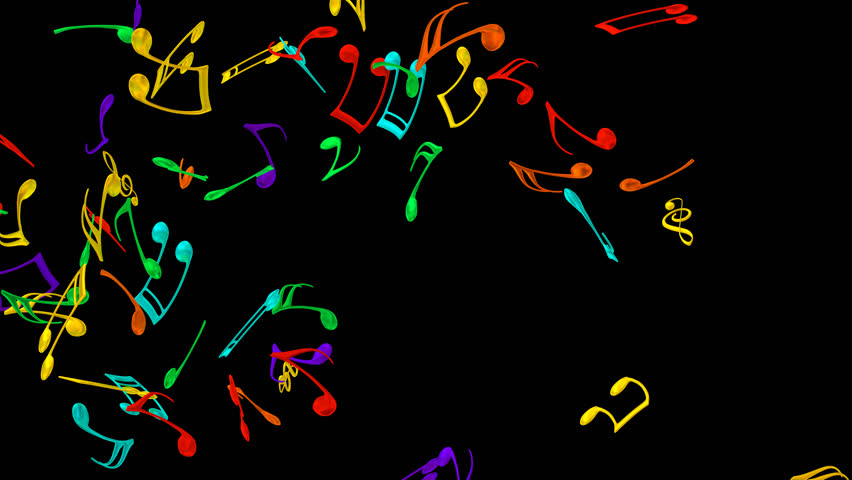 Animated Colorful Music Notes Bursting Stock Footage Video (100% ...