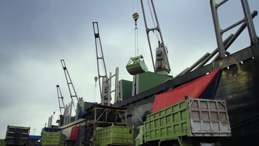 Unloading Activity at Ship Yard Stock Footage Video (100% Royalty-free ...