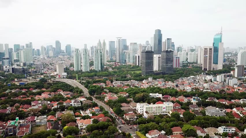 Beautiful Aerial Scenery of Jakarta Arkivvideomateriale (100 % ...