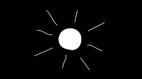 Sun Black White Wiggle Outline Drawing Stock Footage Video (100% ...