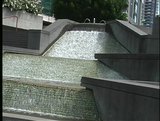 urban waterfall constructed on vancouver bc's Stock Footage Video (100% ...