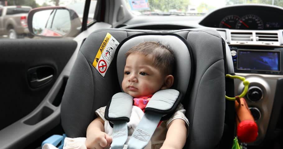 Baby Boy Sitting in Car Stock Footage Video (100% Royalty-free ...