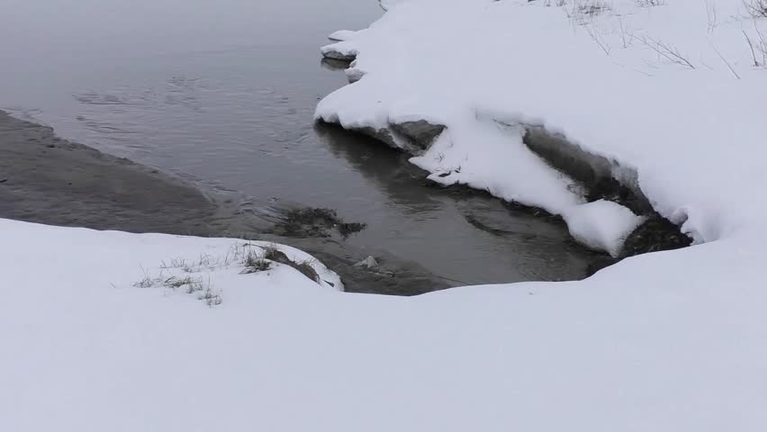 water flows under snow early spring Stock Footage Video (100% Royalty ...