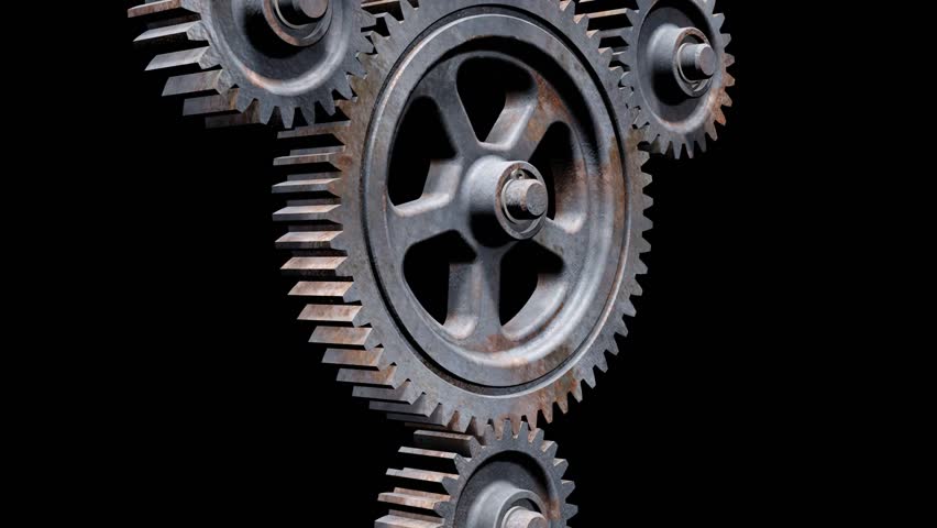 Rendered Animation of Rusted Gears Stock Footage Video (100% Royalty ...