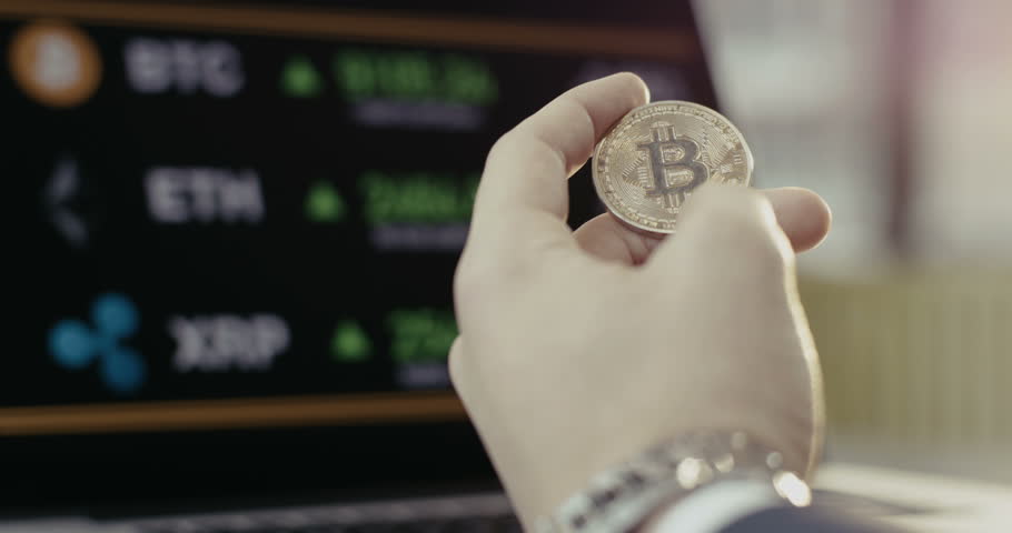 Businessman Doing Successful Bitcoin Transaction, Stock Footage Video ...