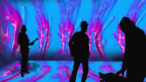 Cool Rock Band Performing On Blue Stock Footage Video (100% Royalty ...