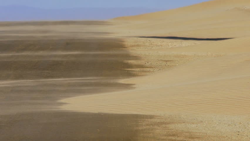 strong wind moving sand through lonely Stock Footage Video (100% ...