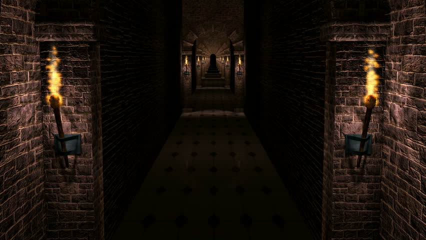 dark medieval castle corridor loop video Stock Footage Video (100% ...