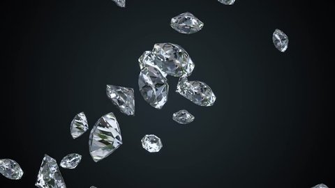 Many Diamonds Falling Down Looping Animation Stock Footage Video (100% ...