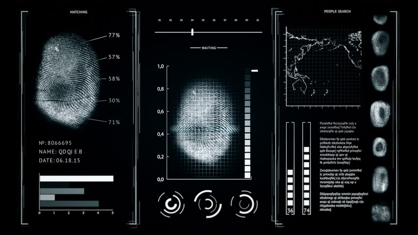 Screen Fingerprint Scanning, Interface Search Stock Footage Video (100% ...