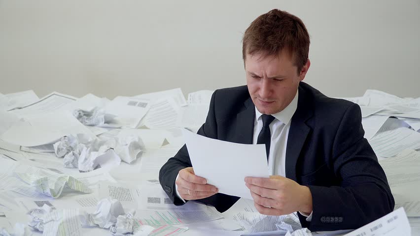 man office drowning paper Stock Footage Video (100% Royalty-free ...