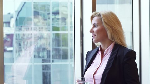 beautiful female ceo her office looks Stock Footage Video (100% Royalty ...