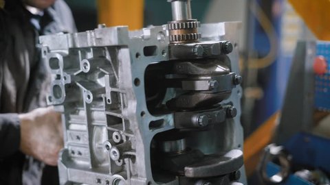 Mechanic Repairing Car Engine Workshop Tightening Stock Footage Video ...