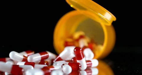Pills Falling Slow Motion Shot On Stock Footage Video (100% Royalty ...