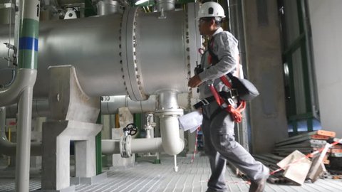 Mechanical Engineer Check Pipe Line Equipment Stock Footage Video (100% ...