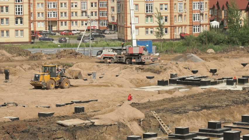 Preparation of Soil for Foundation Stock Footage Video (100% Royalty ...