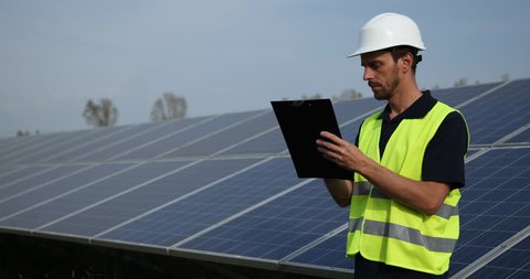 female ecological engineer uses digital tablet Stock Footage Video (100 ...