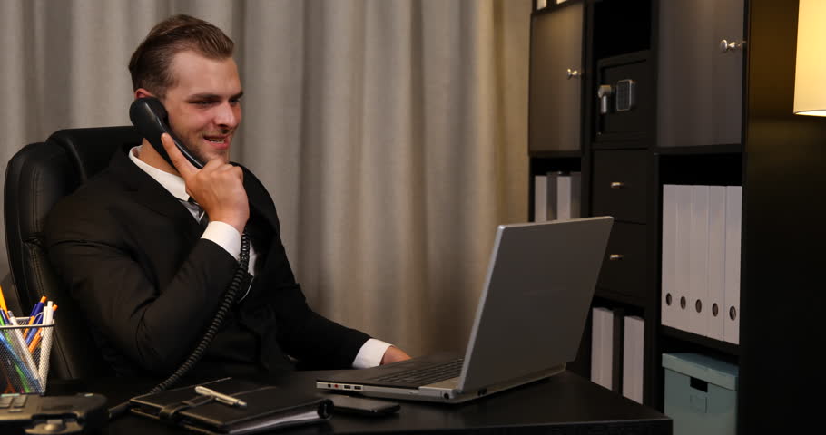 happy attractive business man affirmative response Stock Footage Video ...